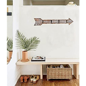 Decorative Wood Arrow Wall Hooks Hanger Coat Rack Key Holder Wall Decor - Farmhouse Chic Rustic Coat Hooks | Great for Keys, Coats, Dog Leash, Hats, Keys Hooks for entryway Front Door
