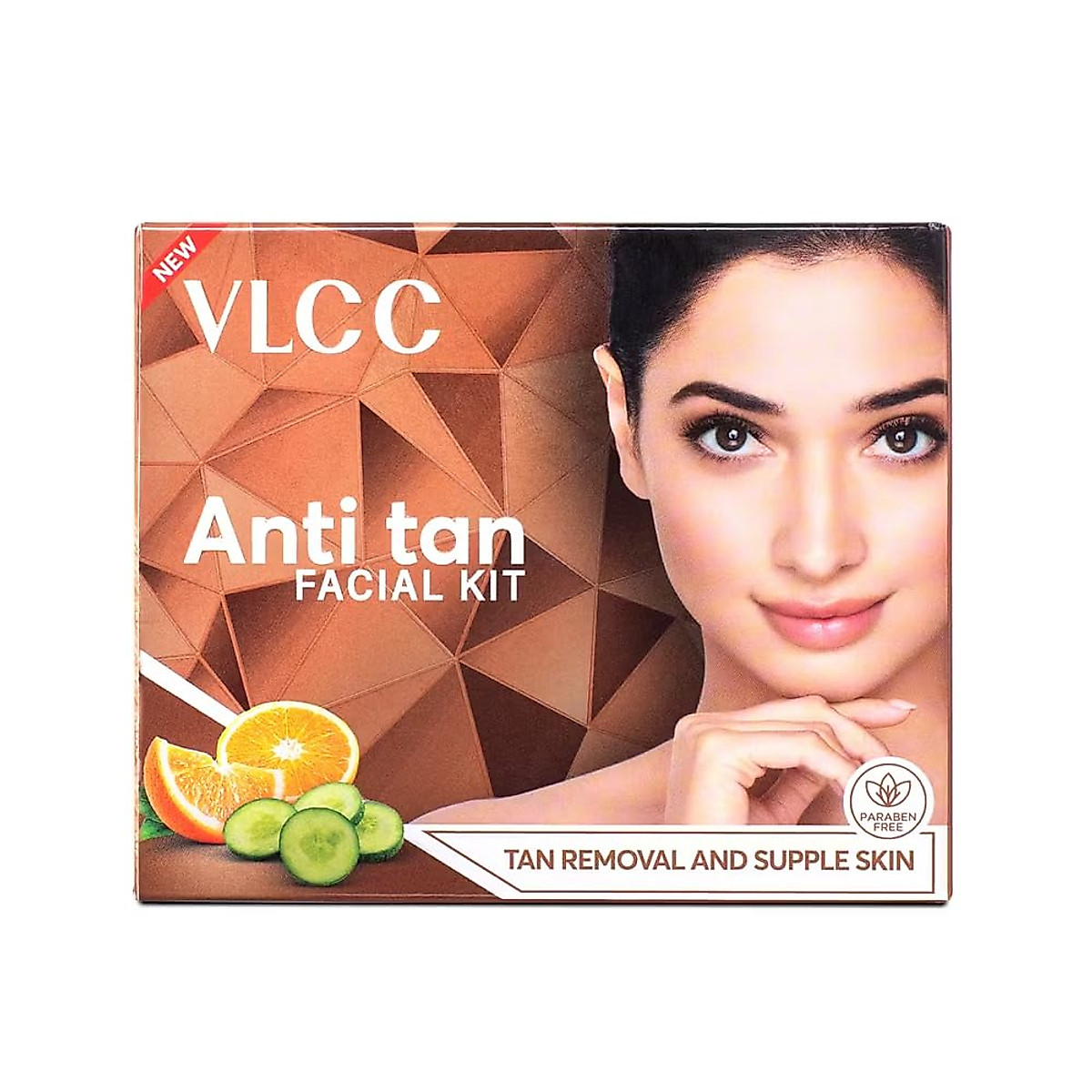 VLCC Natural Anti Tan Facial Kit - Single Use | Salon Like Facial at Home in Just 6-Steps | Includes Cleanser, Scrub, Cream, Face Pack & Moisturizing Gels | 2.12 Oz/60g