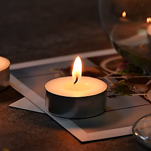 DEYBBY Natural Soy Wax Tealight Candles Bulk,100 Pack UnScented Tea Candle Set - 4 Hours Burning for Each