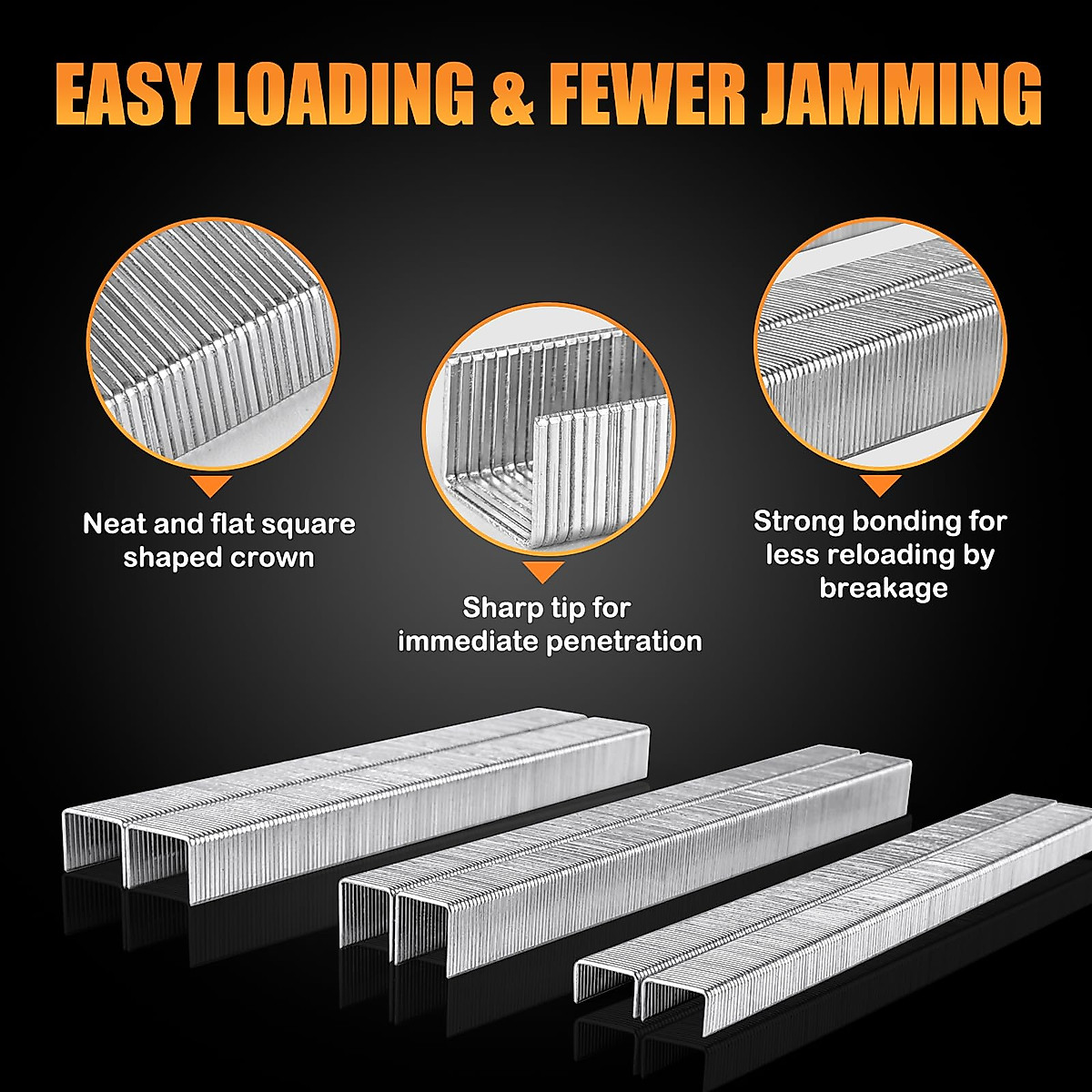 KAMSIN 71 Series 22 Gauge Galvanized Fine Wire Staples, 3/8-Inch(9mm) Crown 1/4-Inch(6mm) Leg Length Upholstery Staples for Fabric, Upholstering, Furniture, Cabinet (10,000 per Box)