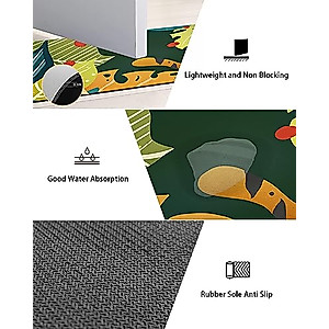 Fall Leaves Bath Mat for Tub,Non Slip Bathroom Floor Runner Rug Quick Dry & Absorbent Diatomaceous Earth Shower Sink Kitchen Doormat,Abstract Middle Century Plant Leaf Aesthetics Art Decor 18"x60"