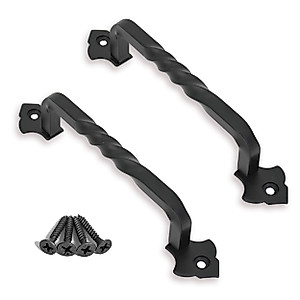 OVOV 2 Pack Barn Door Pull Handle Hardware for Wooden Garden Gate Shed Cabinet Door (6inch)