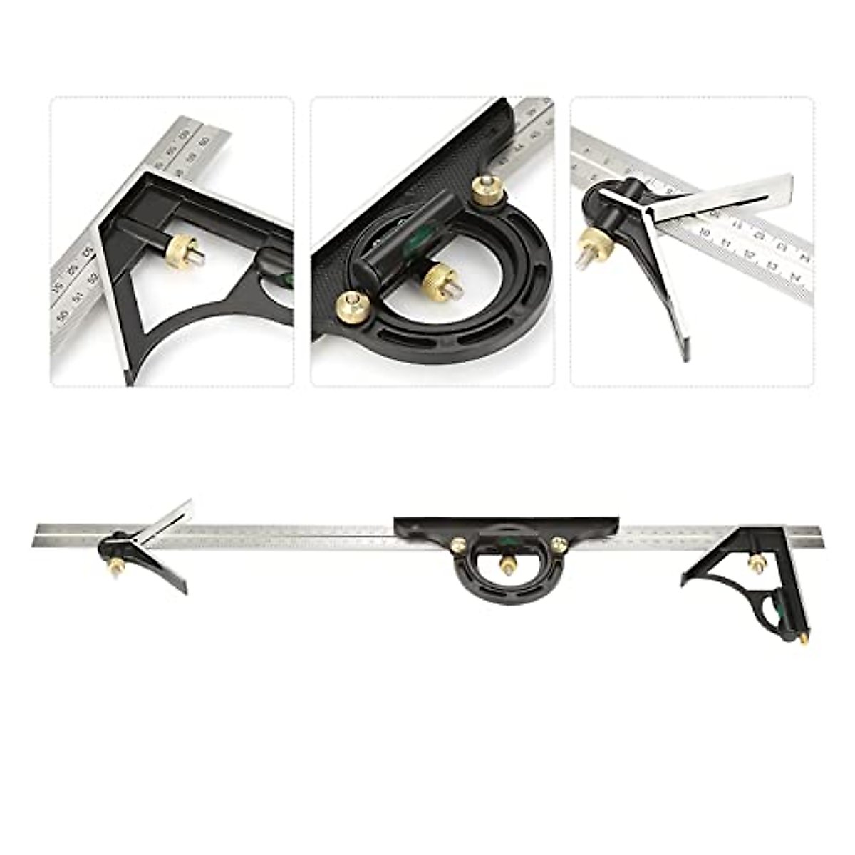 Combination Square 600mm Metal Adjustable Combination Square Right Angle Ruler Engineer Measuring Tool with Square Head