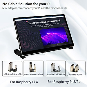 WIMAXIT 7 Inch Touch Monitor, IPS Display 1024x600 USB Powered 3.5mm Ear Jack HDMI Monitor with Speaker & Stand Compatible for Raspberry Pi 4/B 3 Win PC Raspbian, Ubuntu