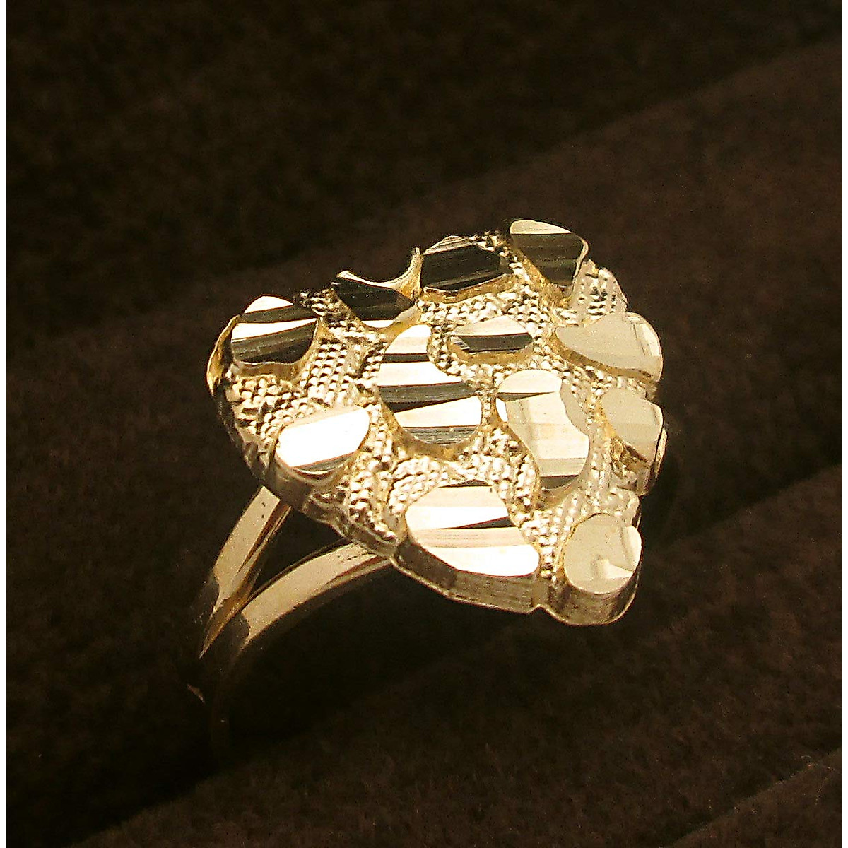 10k Gold Solid Nugget Ring Gold Heart Ring