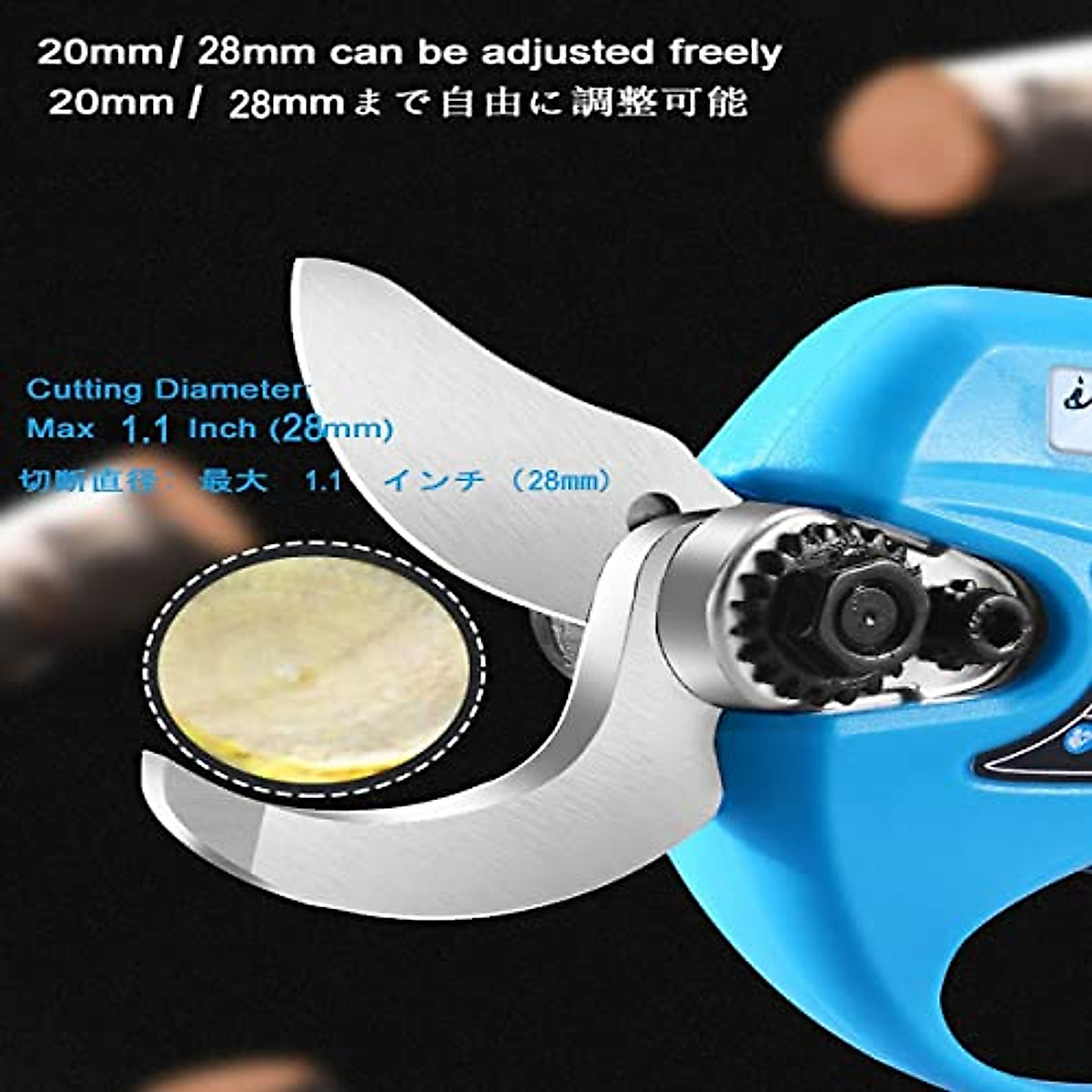 TURKAS Cordless Pruning Shears, Electric Pruner with Brushless Motor, 16.8V Lithium Battery, SK5 Blades, Secateurs 1.1 Inch Cutting Diameter, Trimmers for Fruit Tree Branches/Garden