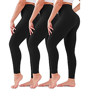 3 Pack Leggings for Women High Waisted No See-Through Tummy Control Soft Yoga Pants Womens Workout Athletic Running Leggings