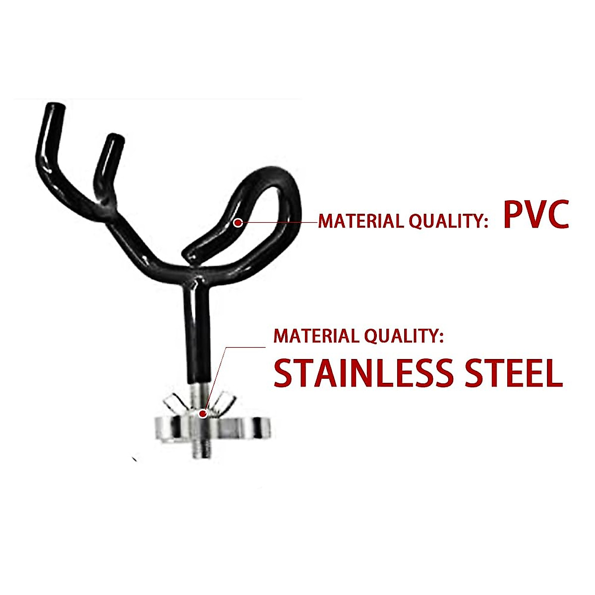 4PCS Sure Grip Steel 20 Degree Angle Rod Holder with Mounting Base Fishing Rod Holder for Boat, Ship, Yacht and More for Fishing Lovers