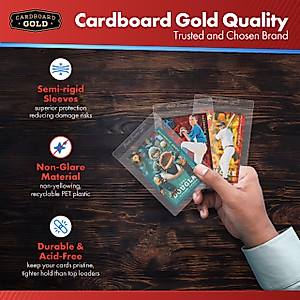 Cardboard Gold Card Saver 1-1000 Count - Semi Rigid Card Holder, Trading Card Protectors - PSA-Approved Cardsaver for Baseball, Trading, Sports Cards - Card Sleeves, Binder, & Storage Box Compatible