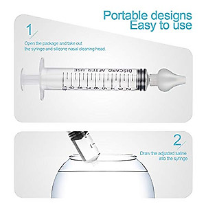 Syringe Nasal Irrigator, Professional Baby Nasal Irrigator Portable Infant Nose Cleaner Rinsing Device Fast All Natural Relief-Nasal Irrigation/Nasal Spray/Nasal Hygiene (2 pièces)