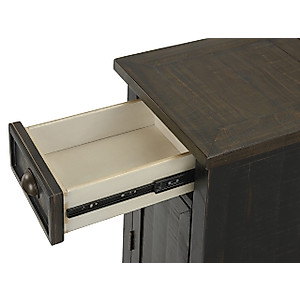 Martin Svensson Home Monterey Chairside Table - Rustic Farmhouse Style with Drawers - Cream White and Brown Top - Bedroom or Living Room Furniture for Storage, Solid Wood, Antique Finish