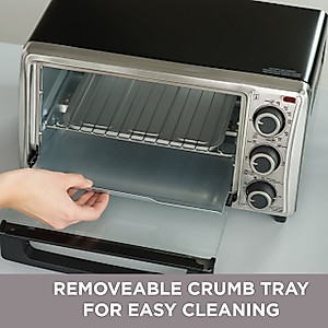 Black+Decker TO1303SB 4-Slice Toaster Oven, 14.5 x 8.8 x 10.8 inches, Stainless Steel/Black