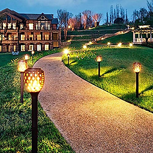 Grand patio Outdoor Solar Lights, Water-Resistant Flickering Flames Torch Light, Landscape Decoration Lighting, Pack of 8