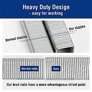 WORKPRO Heavy Duty T50 Staples and Brad Nails Combo Kit, 1/2" (12mm), 3/8" (10mm), 9/16" (15mm), Total 7500 Counts