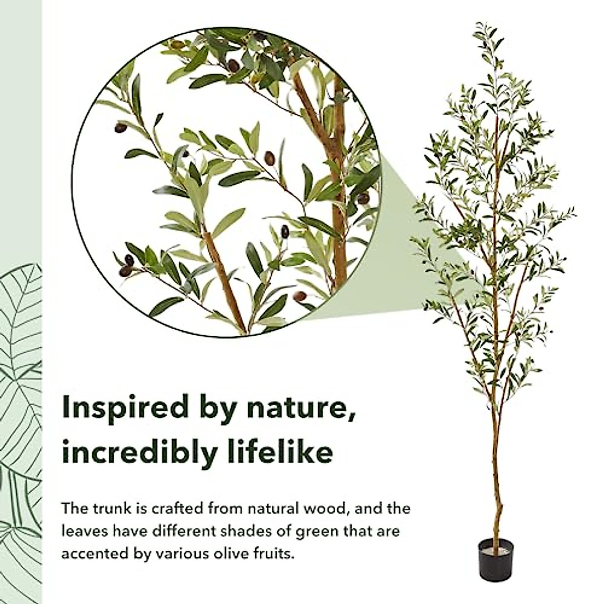 Nearly Natural 82” Olive Artificial Silk Trees Green