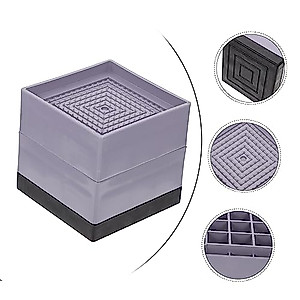 Homoyoyo Bed Foot Booster Tables Heavy Duty Lifter Trundle Couch Square Rubber Furniture Cup Chair Sofa Foam Couch Chair Floor Protector Bed Lifts Table Leg Pad Furniture Riser Plastic Grey