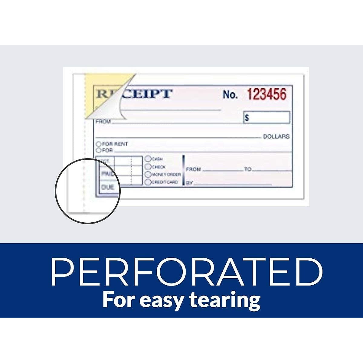 1InTheOffice Money and Rent Receipt, 2-3/4 x 5-3/8 Inches, 2-Parts, Carbonless, White/Canary, 50 Sets per Book (4 Books)