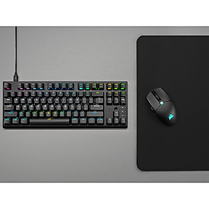 CORSAIR K60 RGB TKL RGB Tenkeyless Optical-Mechanical Wired Gaming Keyboard - OPX Switches - Polycarbonate Keycaps - iCUE Compatible - QWERTY NA Layout - Black