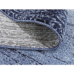 Unique Loom Del Mar Collection Area Rug-Transitional Inspired with Modern Contemporary Design, Rectangular 5' 1" x 8' 0", Blue/Navy Blue