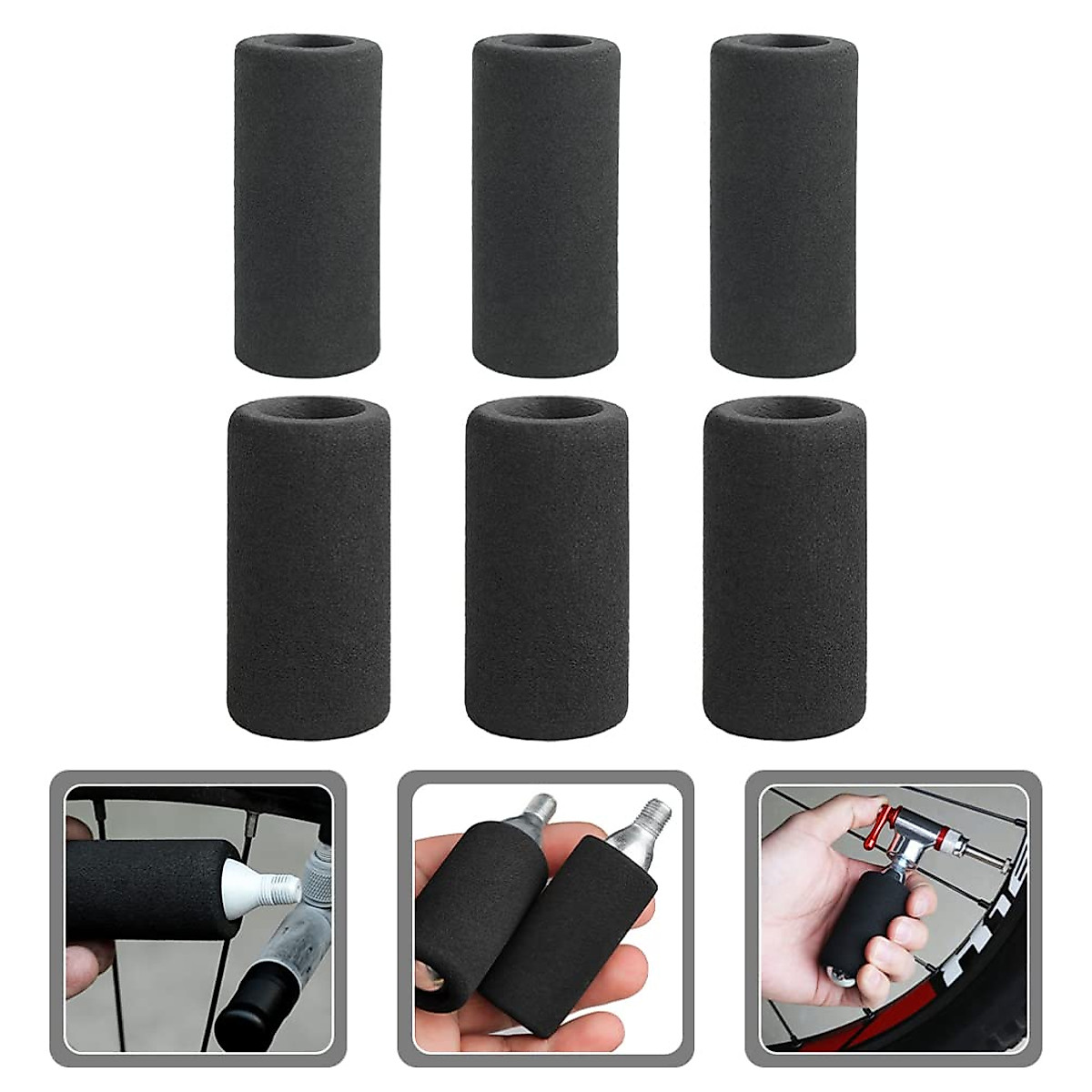 BESPORTBLE 6pcs Co2 Cylinder Set Professional Cycle Pump Cover Bike Inflators Cover High Pressure Pump Cover Cycling Pump Cover Convenient Tire Pump Cover Convenient Bike Pump Cover Air Pump