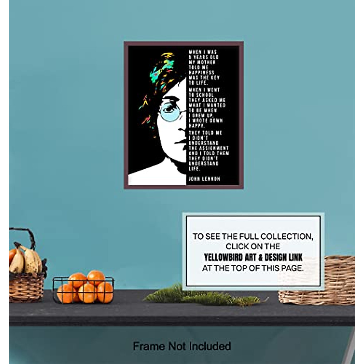 Quote Wall Decor Print - Funny Inspirational 8x10 Home Art for Bedroom, Living Room, Office, Apartment - Unique Gift for 60s, 70s Music Fans