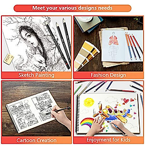 HomeMall Drawing Sketching Pencils Set, 37 Packs Art Kit with Sketchbook Draw Pencils Dual Ended Color Pencil Eraser Sharpener Pencil Bag for Kids Adults and Art Beginners…