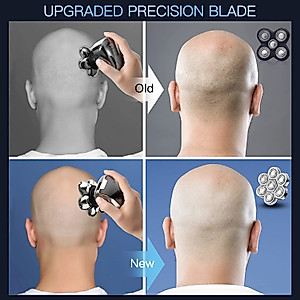 Electric Razor for Men, Upgraded 5-in-1 Head Shavers for Bald Men Faster-Charging Mens Shaver Grooming Kit Head Rotary Shaver with LED Display Waterproof Beard Hair Nose Trimmer Facial Cleaning Brush
