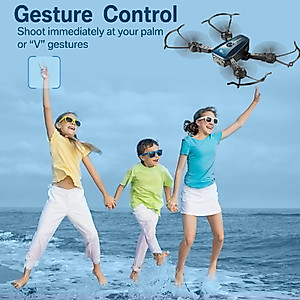 Drones with Camera for Adults/Kids/Beginners 1080P HD APP/Voice Control Camera Drone Easy to Control One-key Returning Altitude Hold 3D Flip 3 Speeds Toy Drone for Kids Gift Ideas for Boys Girls