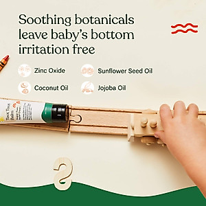 Mini Bloom Toot Toot Balm Diaper Cream | Baby & Kid Safe Made w/Zinc oxide, Vitamin E, Shea Butter, Coconut, Jojoba & Sunflower Oils | 2 oz