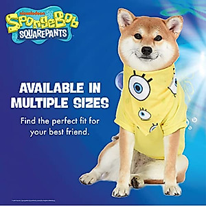 SpongeBob SquarePants for Pets Yellow Shirt for Dogs and Bandana Combo- Size Large | Soft and Comfortable Spongebob Clothes for Dogs- Lightweight T Shirt and Dog Bandana