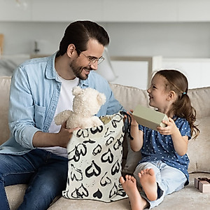 EYNDYN 6pcs Large Canvas Gift Bags Large Gift Bag with Drawstring Heart Print Drawstring Present Wedding Bags Wrapping Reusable Bag Present Wrap Bags for Valentine's Day Party Favors, 16 X 12 In