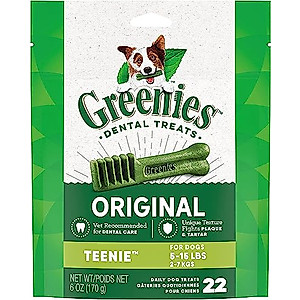 2 Pack - Greenies Treats for Dogs (5-15 lbs/2-7 kg) Mini Treat-Pak-Teenie 6 oz
