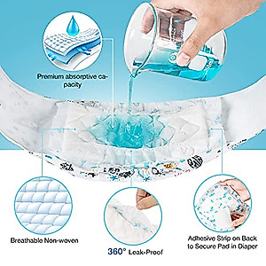 Pet Soft Dog Diaper Liners - Disposable Dog Diaper Booster Pads for Male & Female Dogs fit Most Dog Wraps and Belly Bands Up-Graded (Blue, M-100ct)