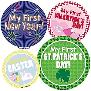 24 Pack Baby Month Stickers and Milestone Stickers by Kenco® - Track Your Baby's First Year Month-by-Month and Holidays! Boys and Girls' Available