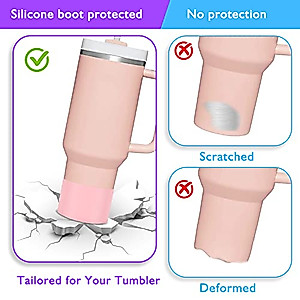 Zukro 2 Pack Silicone Boot for Stanley The Quencher H2.0 & IceFlow Flip Tumblers - Fits 20 oz, 30 oz, and 40 oz Quencher - Anti-Slip Bottle Bottom Bumper Sleeve Cover - Accessories for Stanley cup