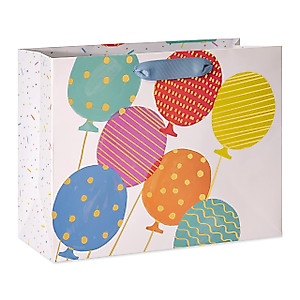 Papyrus Birthday Gift Bags with Tissue Paper, Balloons and Candles (2 Bags, 1 Large 13", 1 Medium 9", 8-Sheets)