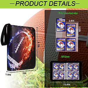 Card Binder Compatible with Football Card, Trading Card, MTG and Other TCG, Fits 400 Cards with 50 Removable Pages, Card Holder Collector for Standard Size Card