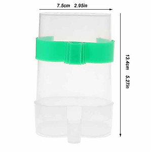 Clpoawc Bird Water Dispenser Outdoor No Mess Automatic Feeder,Parakeet Waterer for Cage,Food Container Bird Cage Accessories Hanging Outside for Lovebird Canary Finch Small Birds (2Pcs), Clear