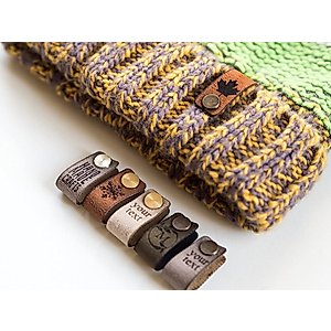 Custom Small Labels With Rivet, Knitting Beanie Tags, Personalized Leather Tags, Crochet tags, Leather Label for Knitted items, Handmade tag
