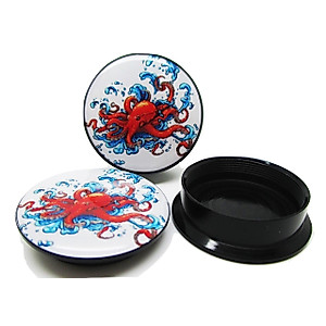 Red Octopus Ear Plugs - Acrylic Screw-On - 10 Sizes - Brand NewPair (13/16" (20mm))