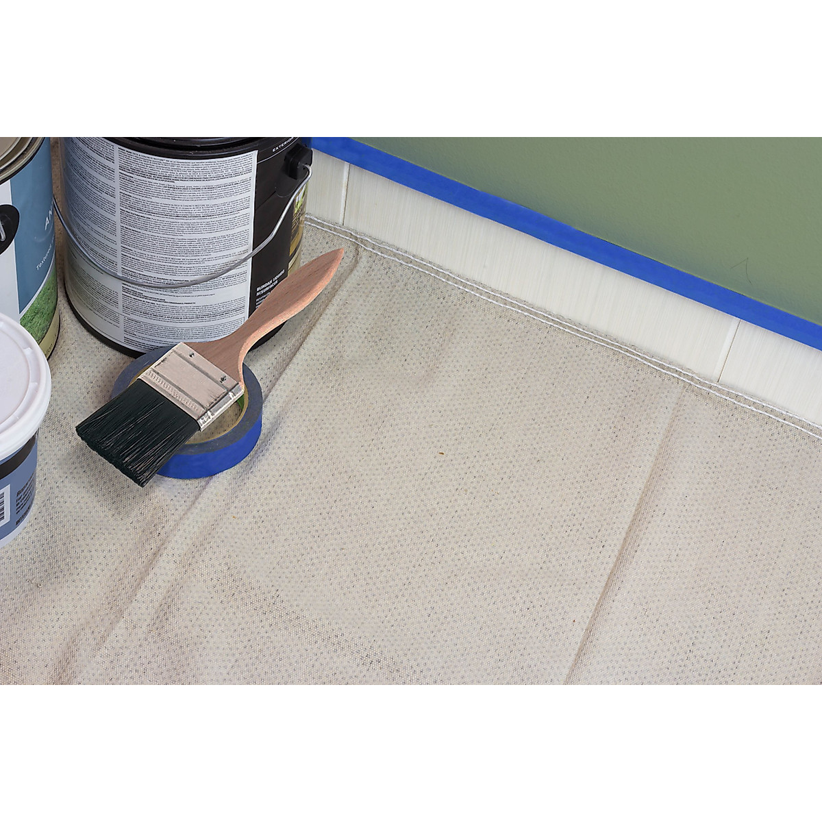 CoverGrip 8 Oz Canvas Safety Drop Cloth, 3.5' x 12', (Pack of 8)