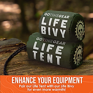 Go Time Gear Life Tent Emergency Survival Shelter – 2 Person Emergency Tent – Use As Camping Tent, Survival Tent, Emergency Shelter, Tube Tent, Survival Tarp - includes Survival Whistle & Paracord
