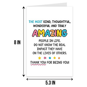 Qiliji Cute Thank You Card, Thank You Card for Friend Bestie, Appreciation Card for Family Partner Coworker Teacher Doctor Nurse, Thank You For Being Amazing