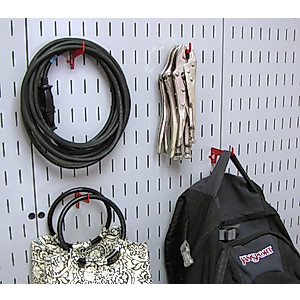 Wall Control Pegboard 2-7/8in Long Reach Slotted Hook Pack - Slotted Metal Pegboard Hooks for Wall Control Pegboard and Slotted Tool Board – Red