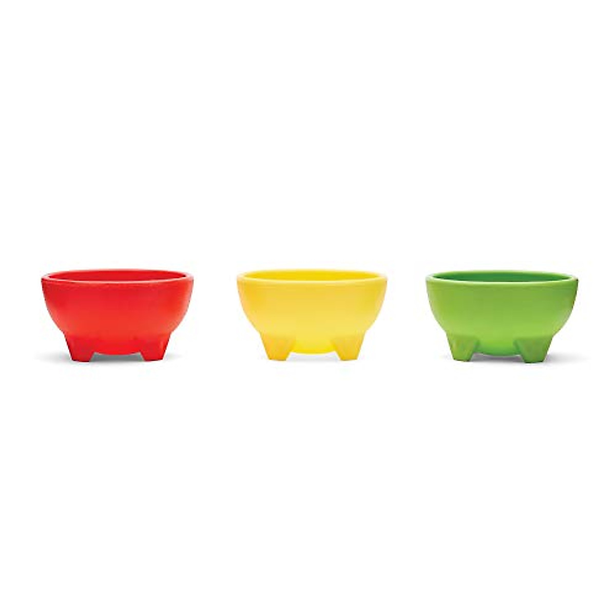 Fox Run Multicolor Salsa Bowls, 5-Inch Diameter, Set of 3, Red, Yellow, Green