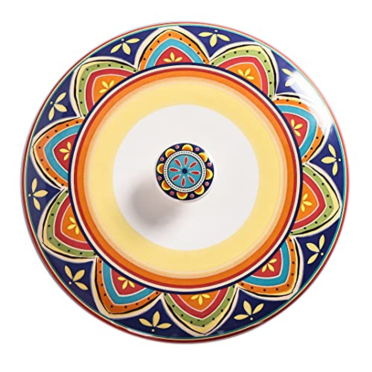 Bico Tunisian Ceramic 8.8 inch Tortilla Warmer, Tortilla Server with Lid, Taco Holder for Mexican Fiesta Party, Taco Tuesday, Cinco De Mayo, Microwave and Dishwasher Safe