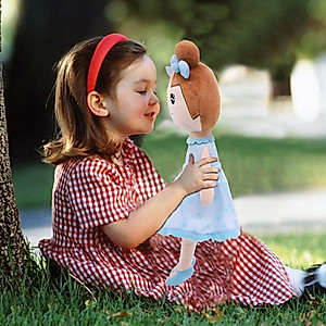 Conzy Stuffed Baby Doll Gifts for Girl 44CM Super Soft Buddy Cuddly Baby Girl Plush Toy Gifts wtih Gift Bag 17.3 Inches in Standing (Pink)