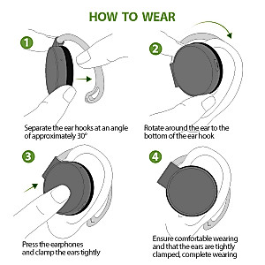 Wireless Sports Earbuds with Earhooks Bluetooth 5.3 Over Ear Wireless Earbuds Open Ear Headphones Sports Headset Bluetooth with 4 Microphones Clip on Earphones Wireless Earphones for Sport Cycling