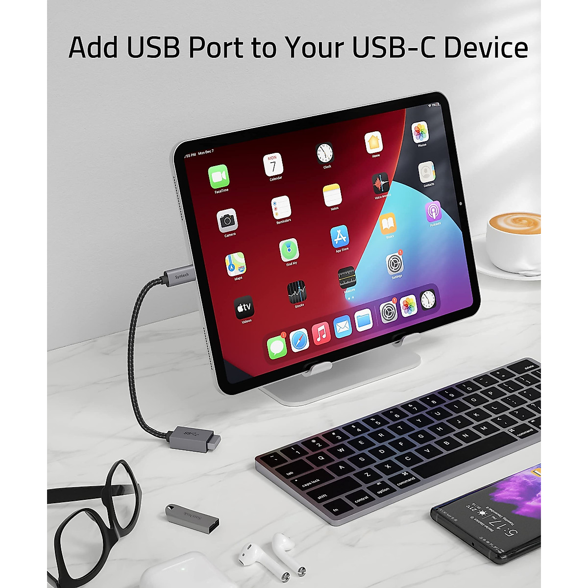 Syntech USB C to USB Adapter, USB C Male to USB 3 Female Adapter Compatible with iPad Pro 2021, MacBook Pro 2020 and More