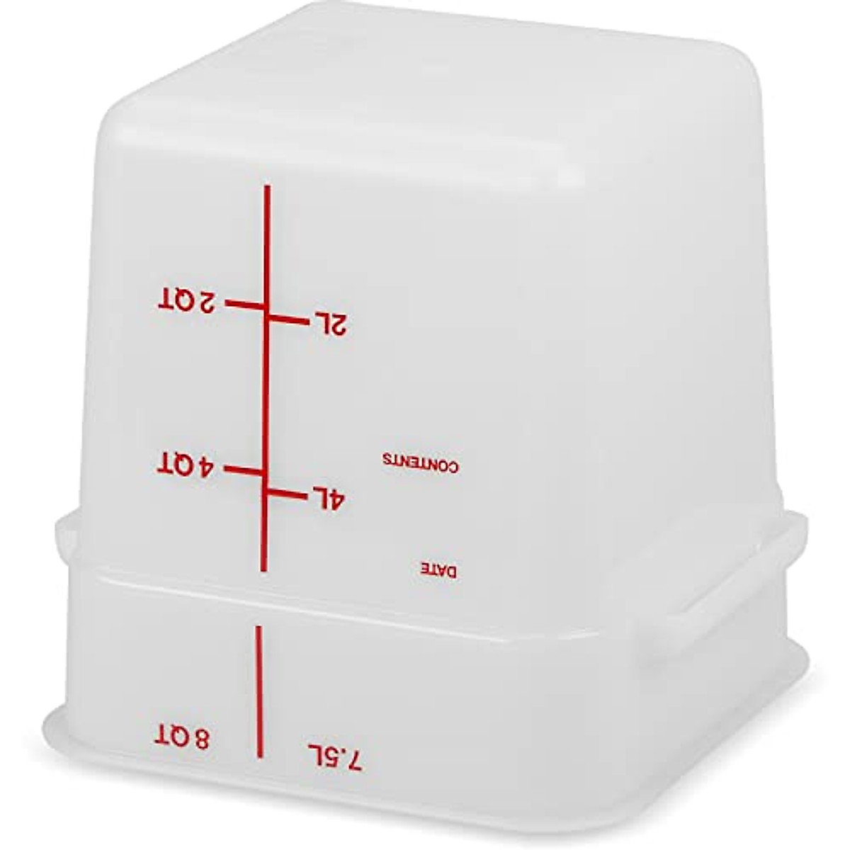 Carlisle FoodService Products Squares Square Food Storage Container with Stackable Design for Catering, Buffets, Restaurants, Plastic, 8 Quarts, White, (Pack of 6)